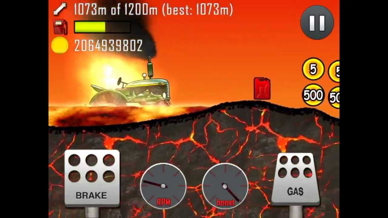 Hill Climb Racing Fully Upgraded Tractor on Volcano! HD - YouTube