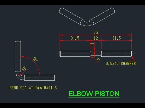 Elbow Piston with Autocad - YouTube