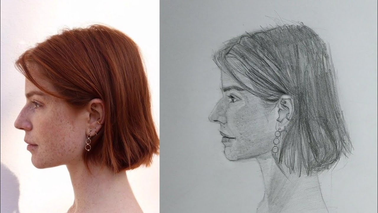 How to draw a side profile of a girl step-by-step | Loomis method - YouTube