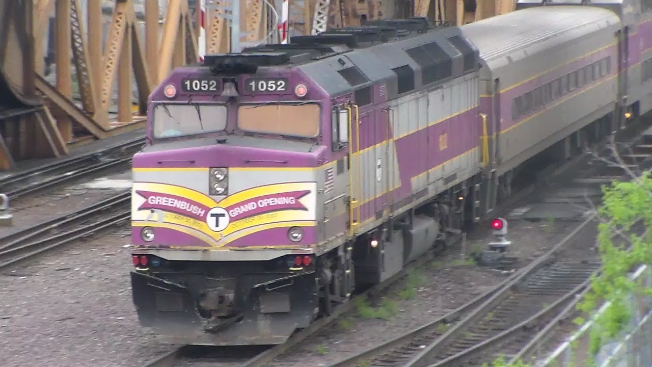 MBTA and Amtrak trains arriving & departing North Station in Boston MA ...