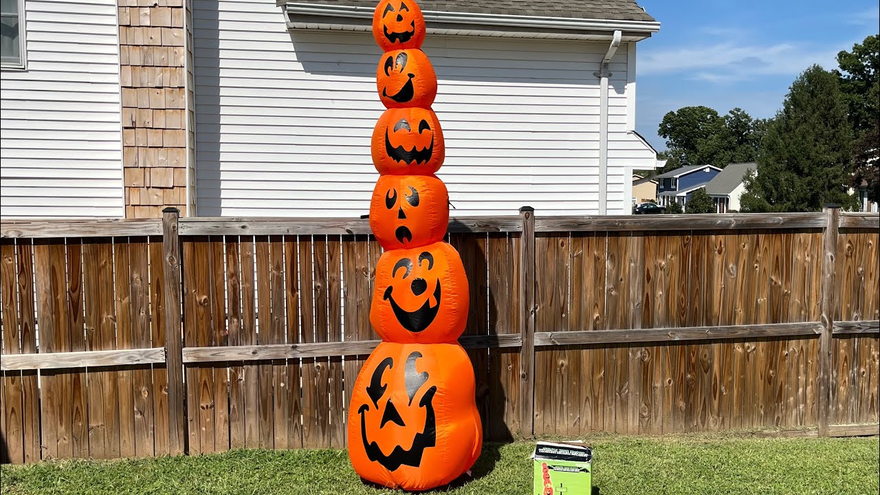 Gemmy 2010 9FT Tall Halloween Inflatable Pumpkin Stack - YouTube