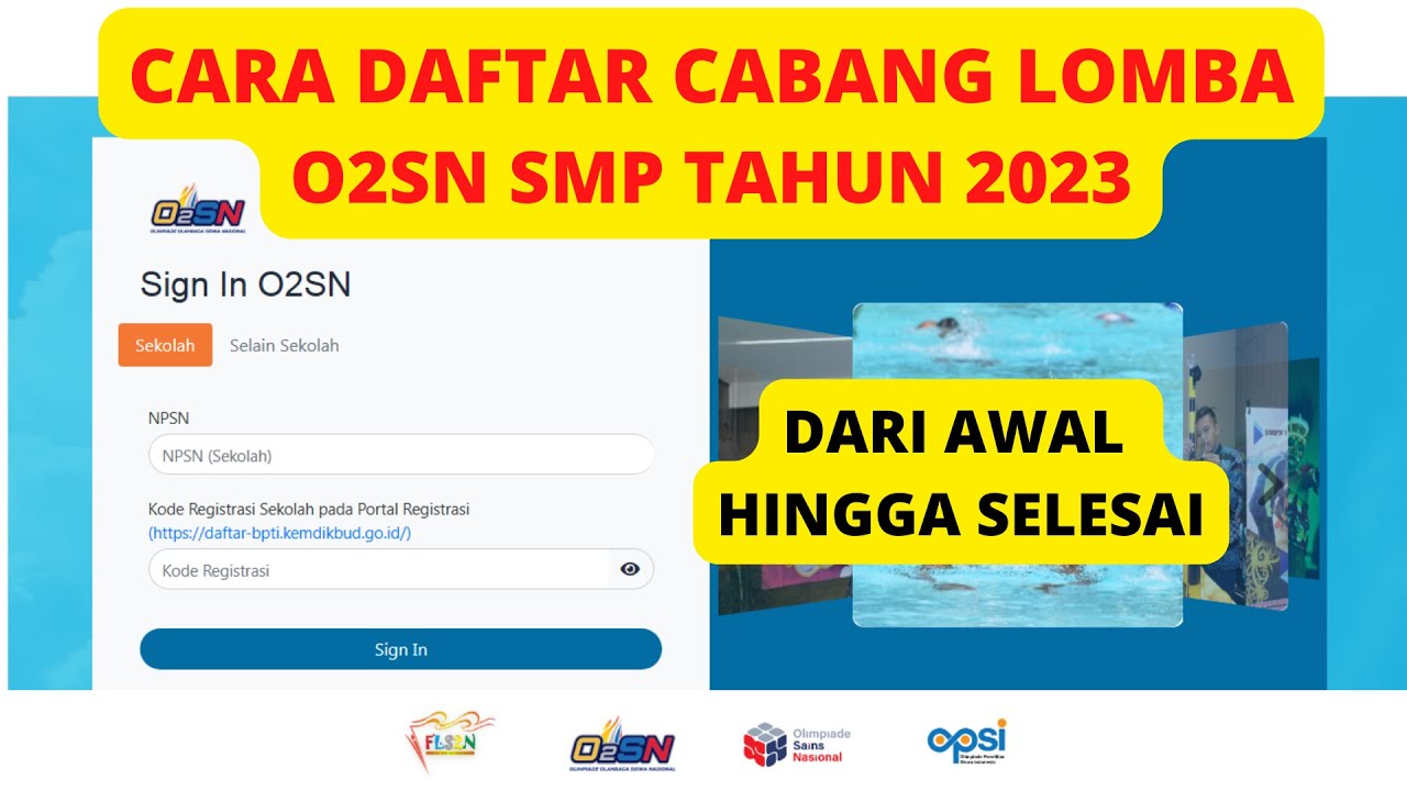 CARA DAFTAR CABANG LOMBA O2SN SMP TAHUN 2023 DI AWAL HINGGA SELESAI ...