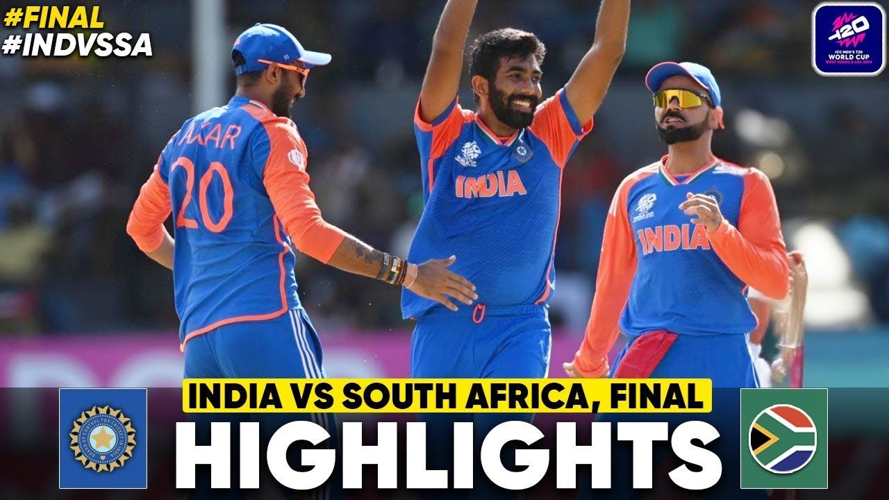 India vs South Africa Final T20 World Cup 2024 Full Match Highlights ...