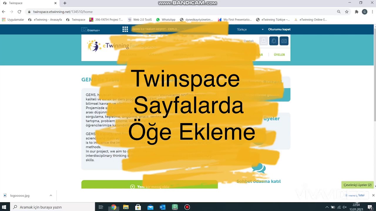 eTwinning/Twinspace Sayfalarda Öğe Ekleme - YouTube