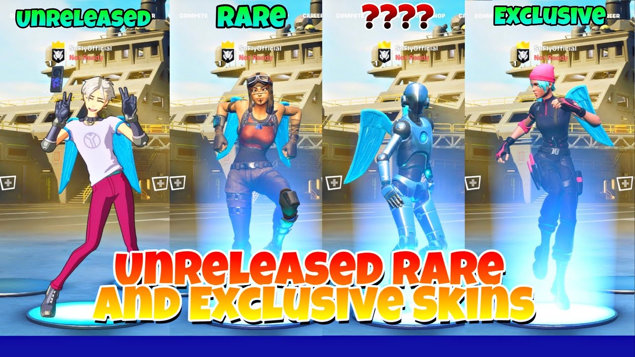Unreleased, Rare and Exclusive Fortnite Skins Synced Emotes - YouTube