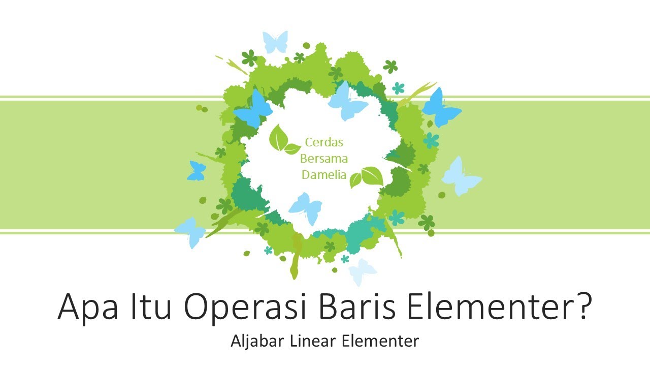 Aljabar Linear Elementer #06 - Apa Itu Operasi Baris Elementer? - YouTube