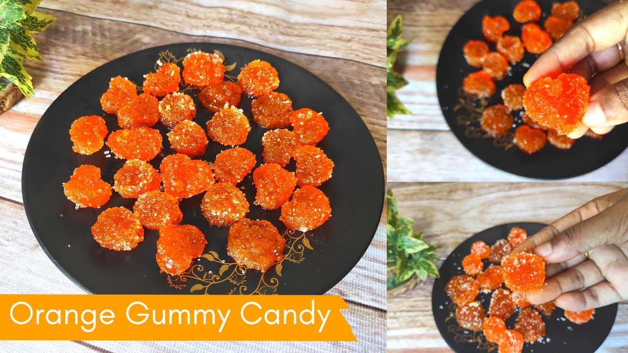 Orange Gummy Candy || Orange Jelly Candy Recipe || Orange Candy Recipe ...