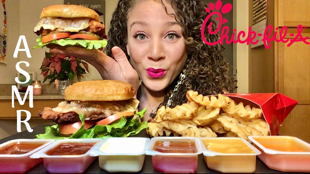 ASMR FIRST TIME EVER EATING CHICK-FIL-A| COLLAB with Tique ASMR| Real ...
