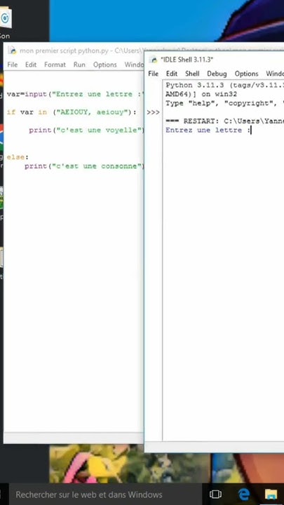 Python - identifier le voyelle et le consonne (Code) - YouTube