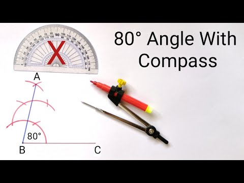 How To construct 80 Degree Angle With Compass | 80 Degree Angle With Compass