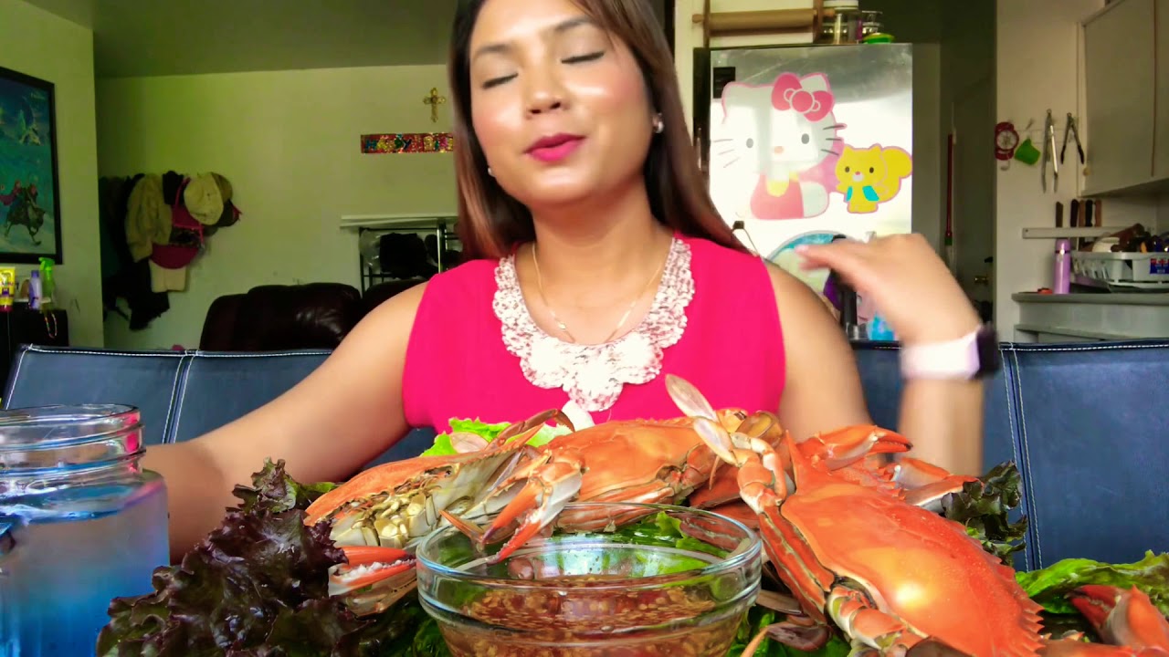Ăn Cua/Ghẹ Xanh Nướng Lò Cùng Marry Phan - YouTube