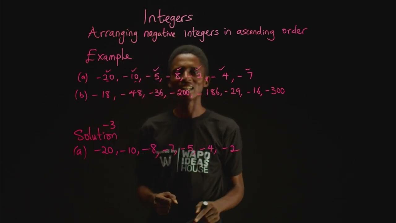JSS1 | Mathematics | Integers | Arranging negative integers in ...