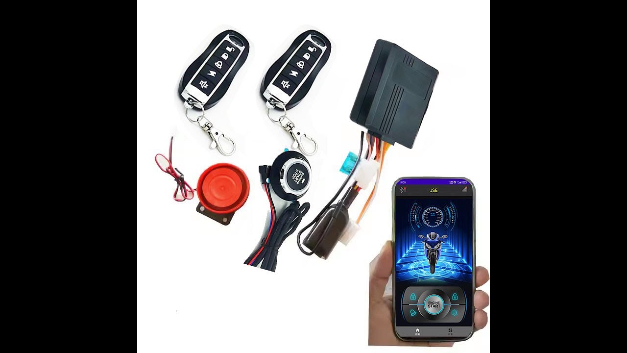 Motorcycle Alarm Remote Start Keyless - YouTube