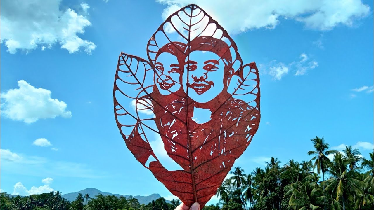 Couple Leaf Art in Marang Leaf #art #trending #drawing #artist #dahon # ...