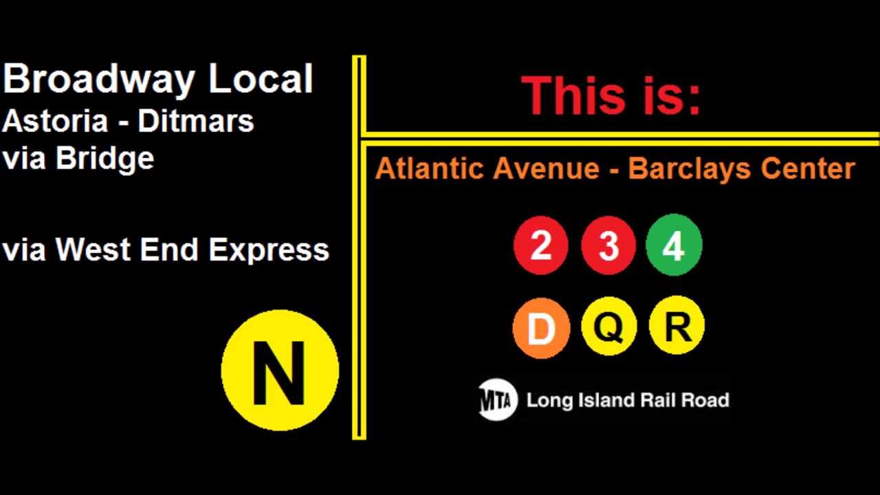 R160 (N) Train Announcements (via West End) - YouTube