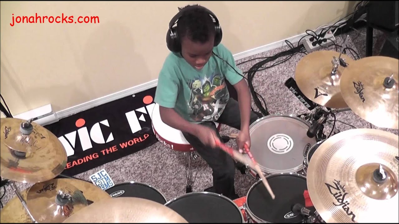 Sevendust - Praise, 7 Year Old Drummer, Jonah Rocks - YouTube