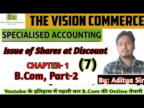 Issue of Shares at Discount |Chapter 1| Specialised Accounting |B.Com ...
