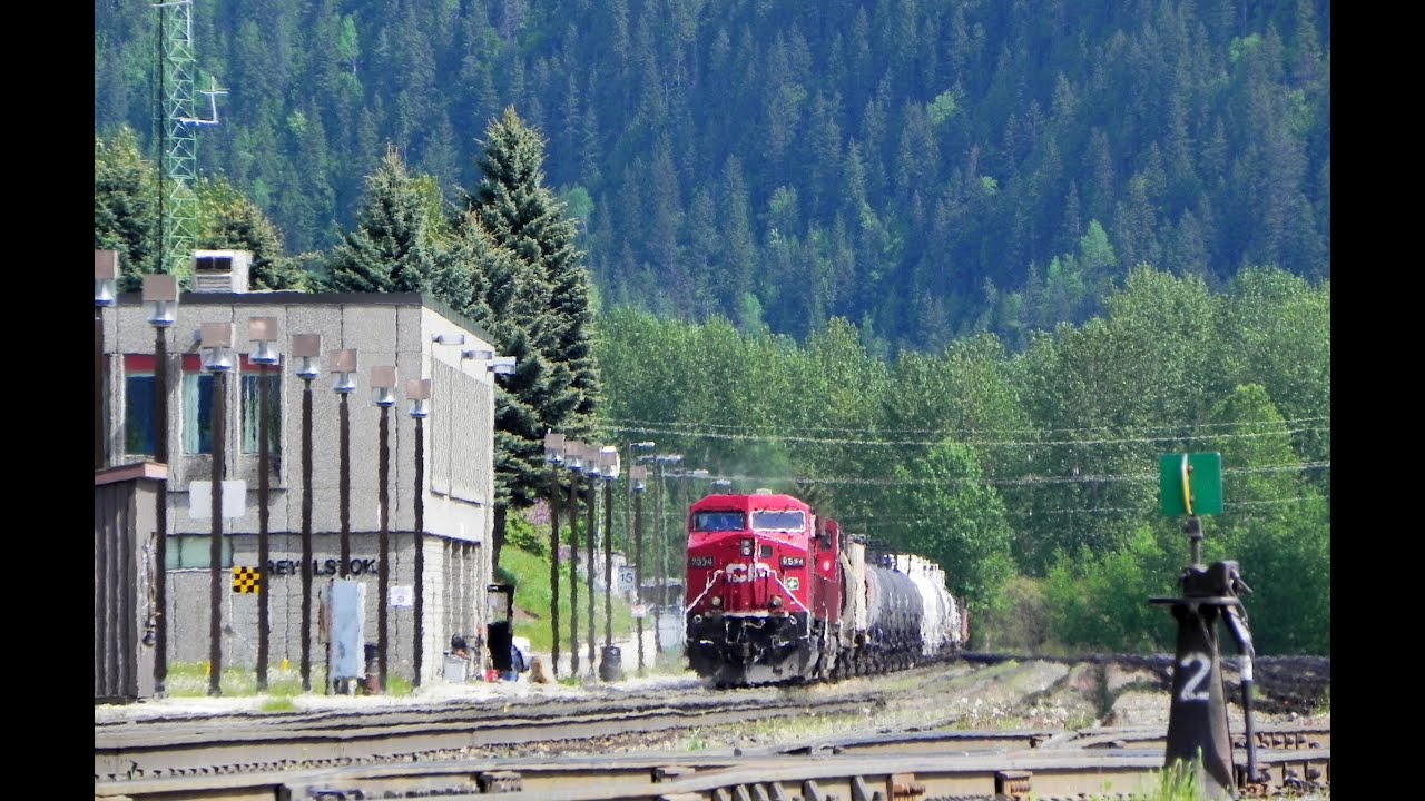Canadian Pacific Railway at Revelstoke British Columbia May 2014 - YouTube