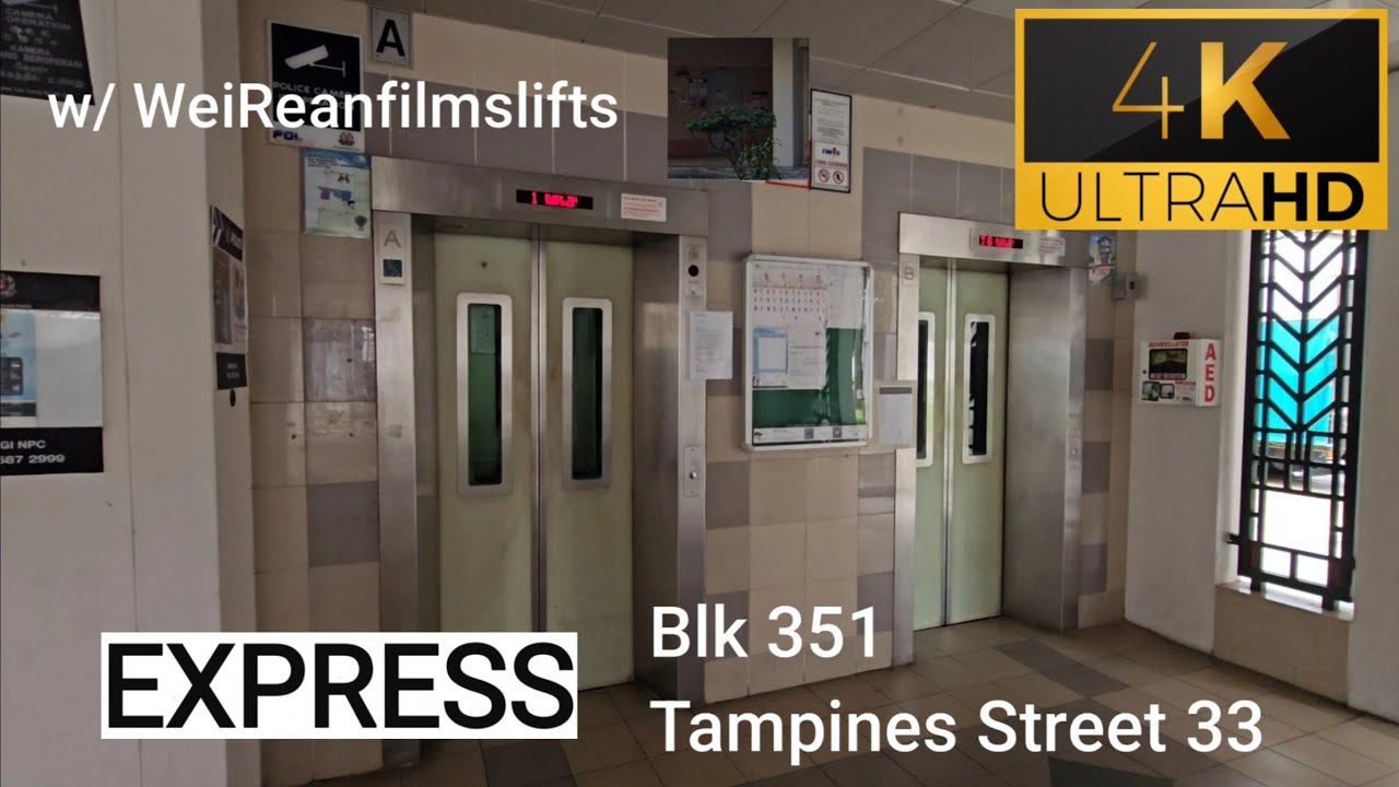 Express lifts at Blk 351 Tampines Street 33 - YouTube