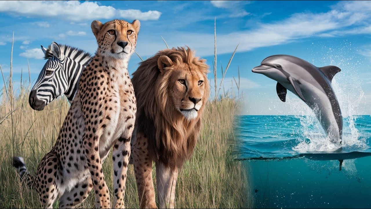 "Wild Wonders: Cheetah, Lion, Zebra & Dolphin – The Majestic Creatures ...