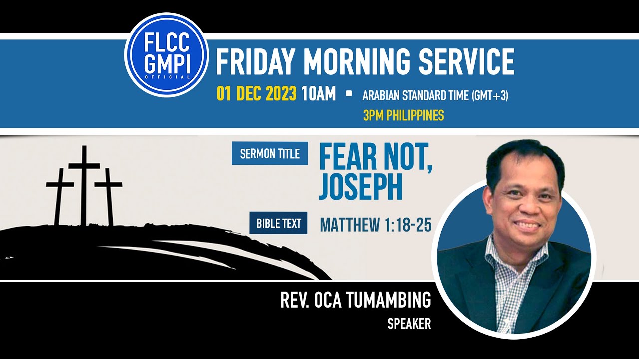 Fear not, Joseph | Rev. Oca Tumambing - YouTube