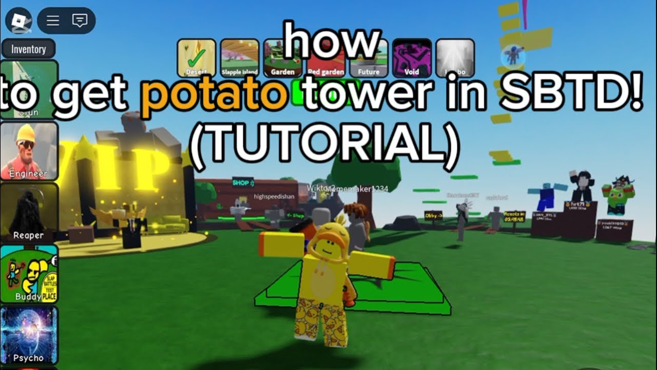 How to get potato tower *EASY TUTORIAL FOR BEGINNERS* | Slap Battles ...