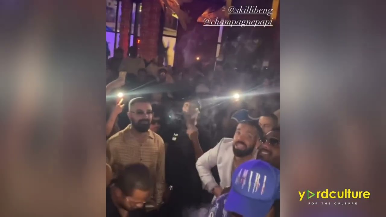 Skillibeng performing at Drake party!!! - YouTube