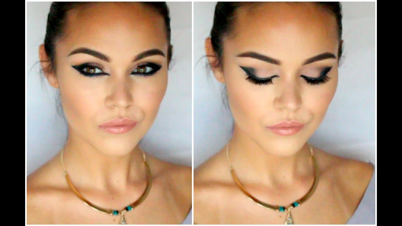 Quick Navy Edgey Bold Eye Look! - YouTube