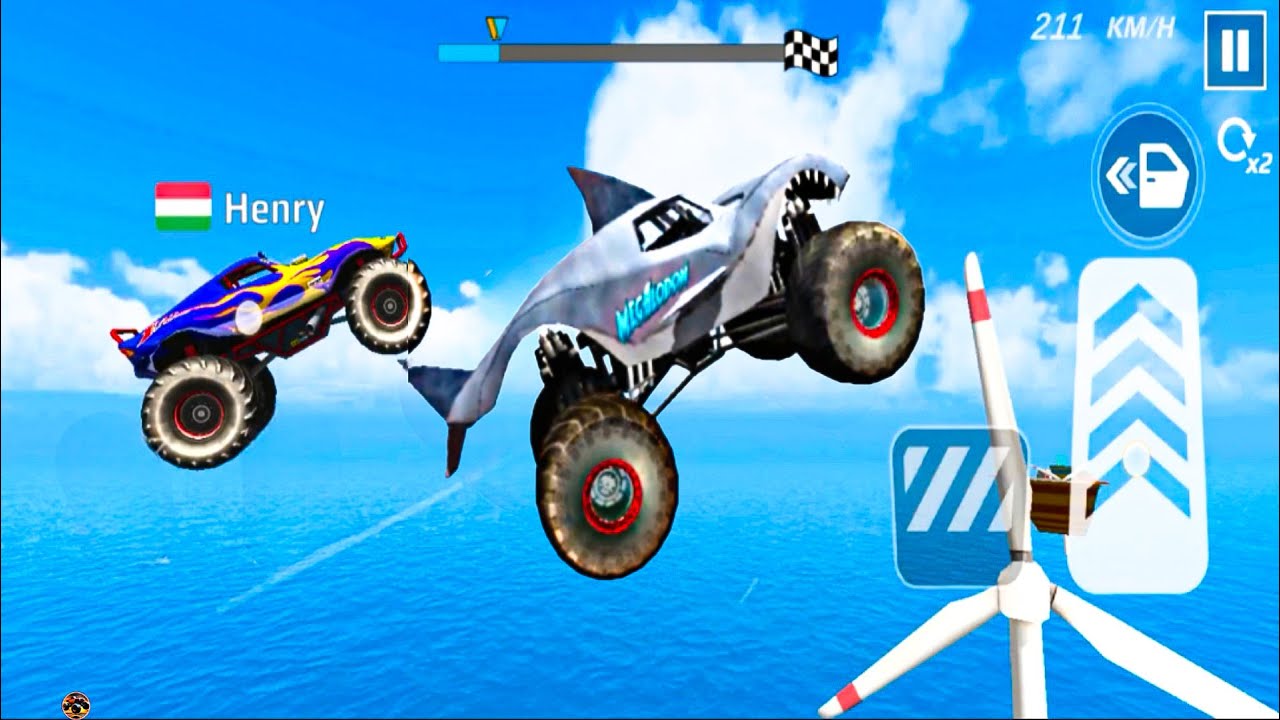 Super Monster Truck Mega Ramp Extreme Racing - Car Game Video #1022 ...