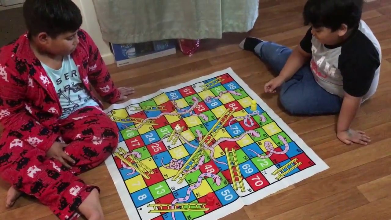 Playing Snakes and Ladders - Big Board - YouTube
