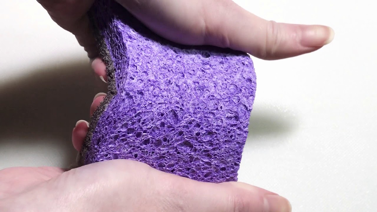 ASMR Dry Cellulose Sponge Scour Ripping - YouTube