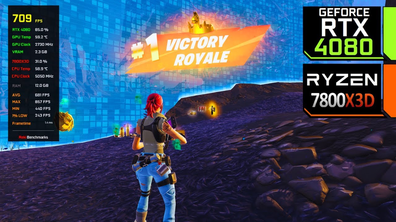 RTX 4080 + Ryzen 7 7800X3D | Fortnite Performance Mode | Solo Win ...