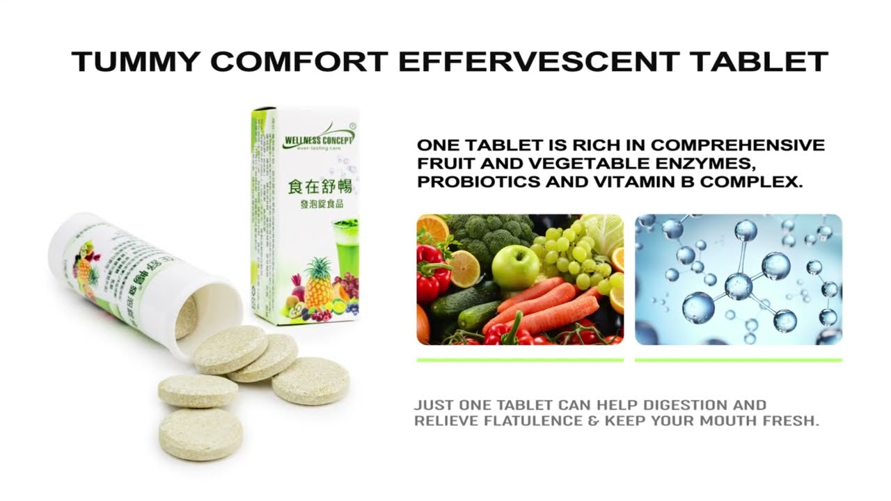Wellness Concept | Tummy Comfort Effervescent Tablet 6s - YouTube