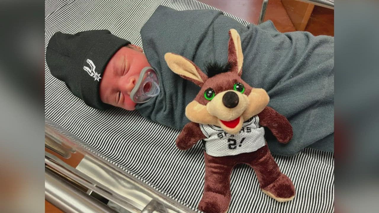 Babies born during first week of NBA get Spurs gear - YouTube