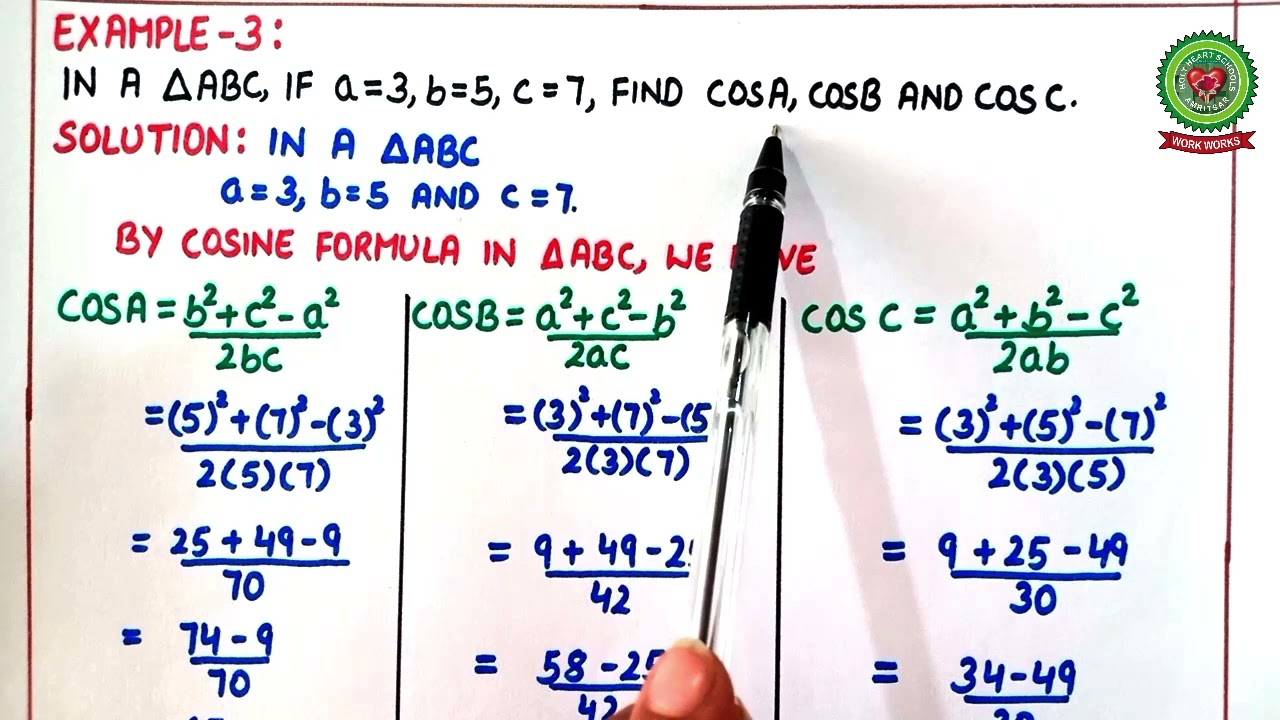 Trigonometry- Properties of Triangles|Class 11|Maths|Holy Heart Schools ...