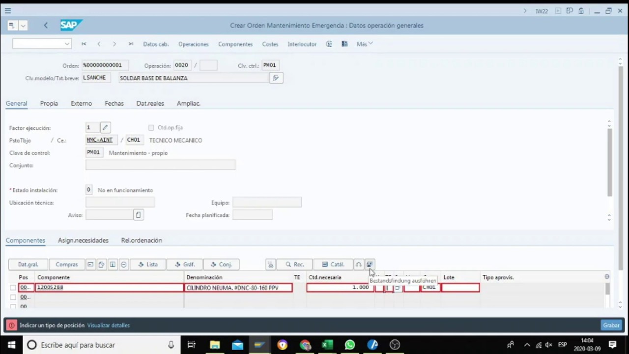 ORDEN EMERGENCIAL PM01 AVISO DE EMERGENCIA IW21 SAP PM - YouTube