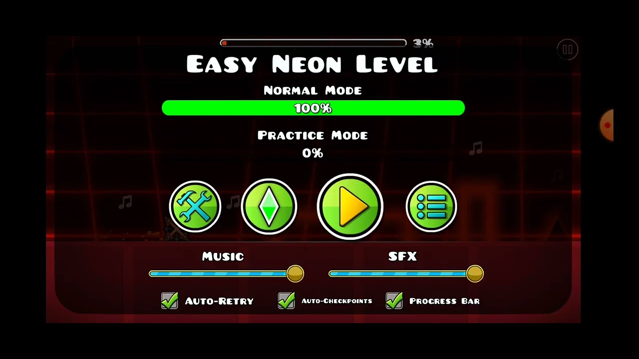 Geometry Dash Easy Neon Level - YouTube
