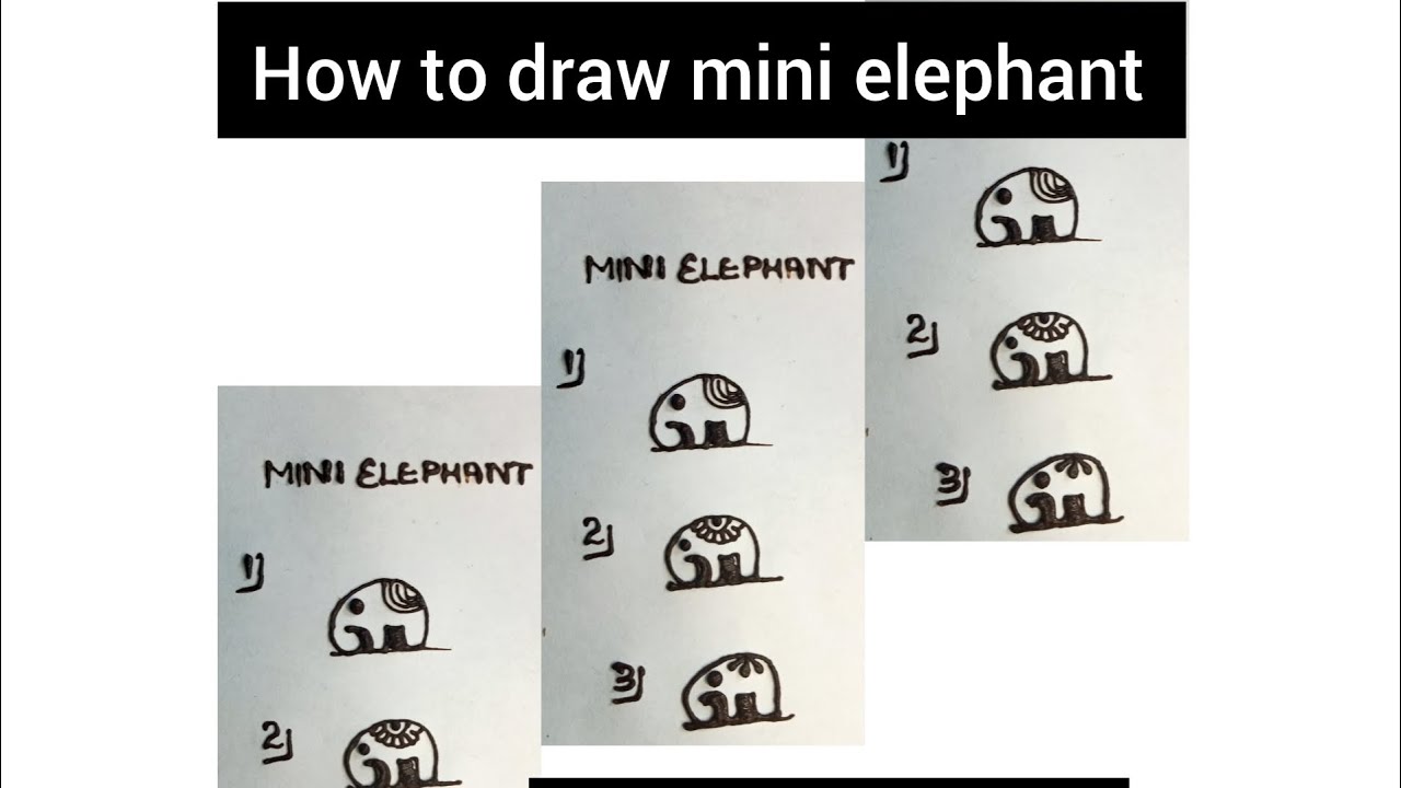 How to draw!!!!!!!Mini elephant🐘 step by step@sweatha_hennaart # ...