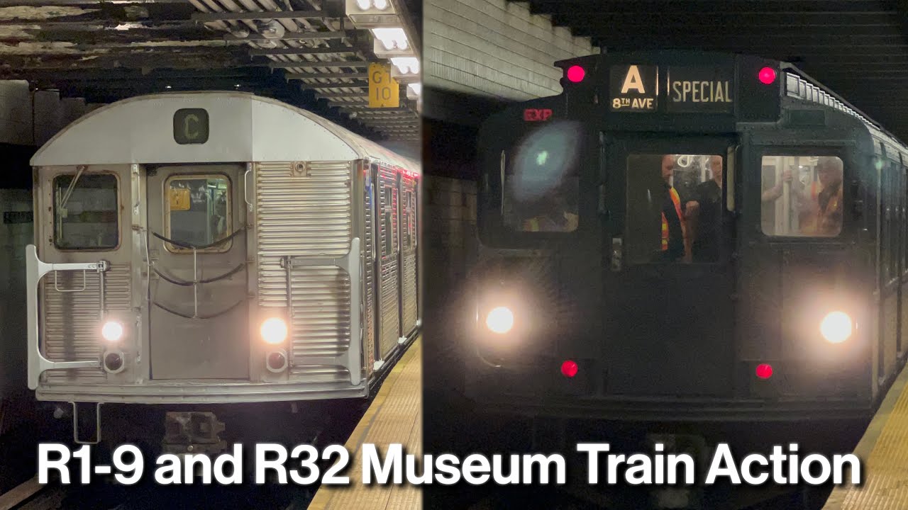 NYCT Subway || R1/9 and R32 Museum Train Action (8-13-23) - YouTube