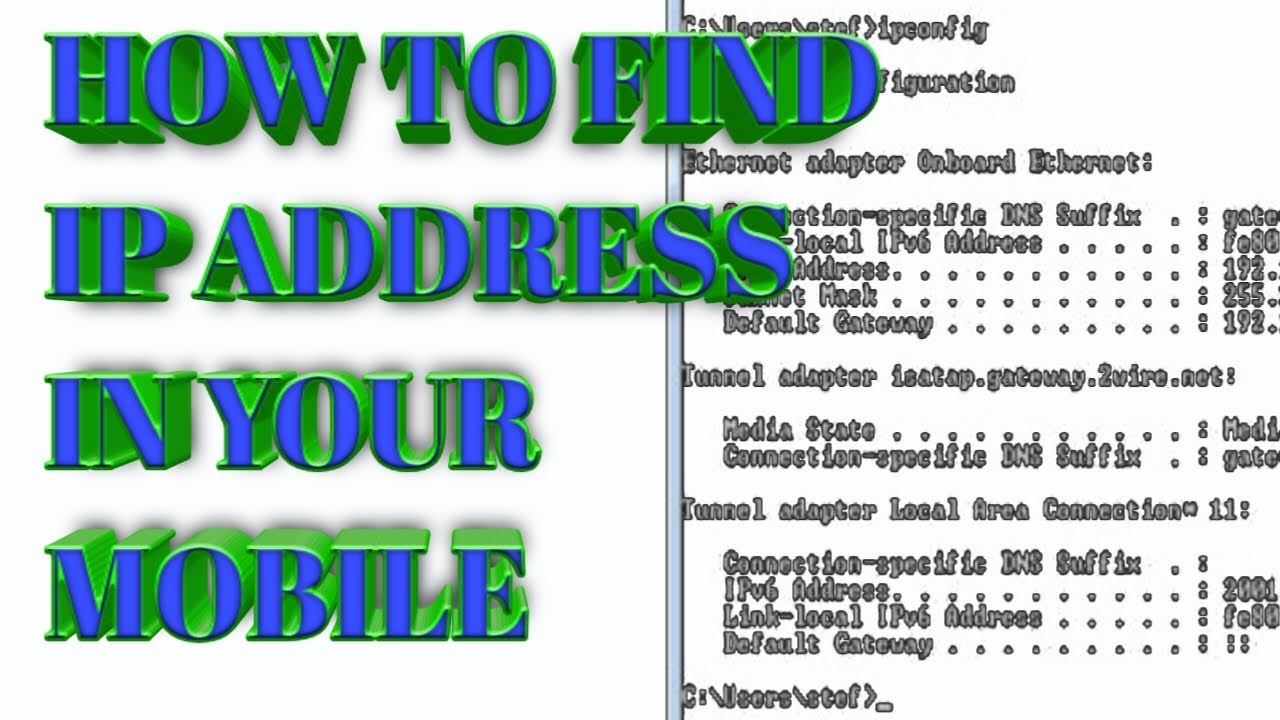 HOW TO FIND OUT IP ADDRESS OF YOUR MOBILE PHONE - YouTube