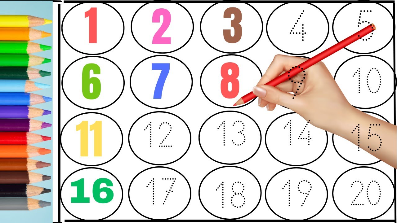 123 Numbers I Counting 1 to 20 Numbers I Colour Name I Counting Numbers ...