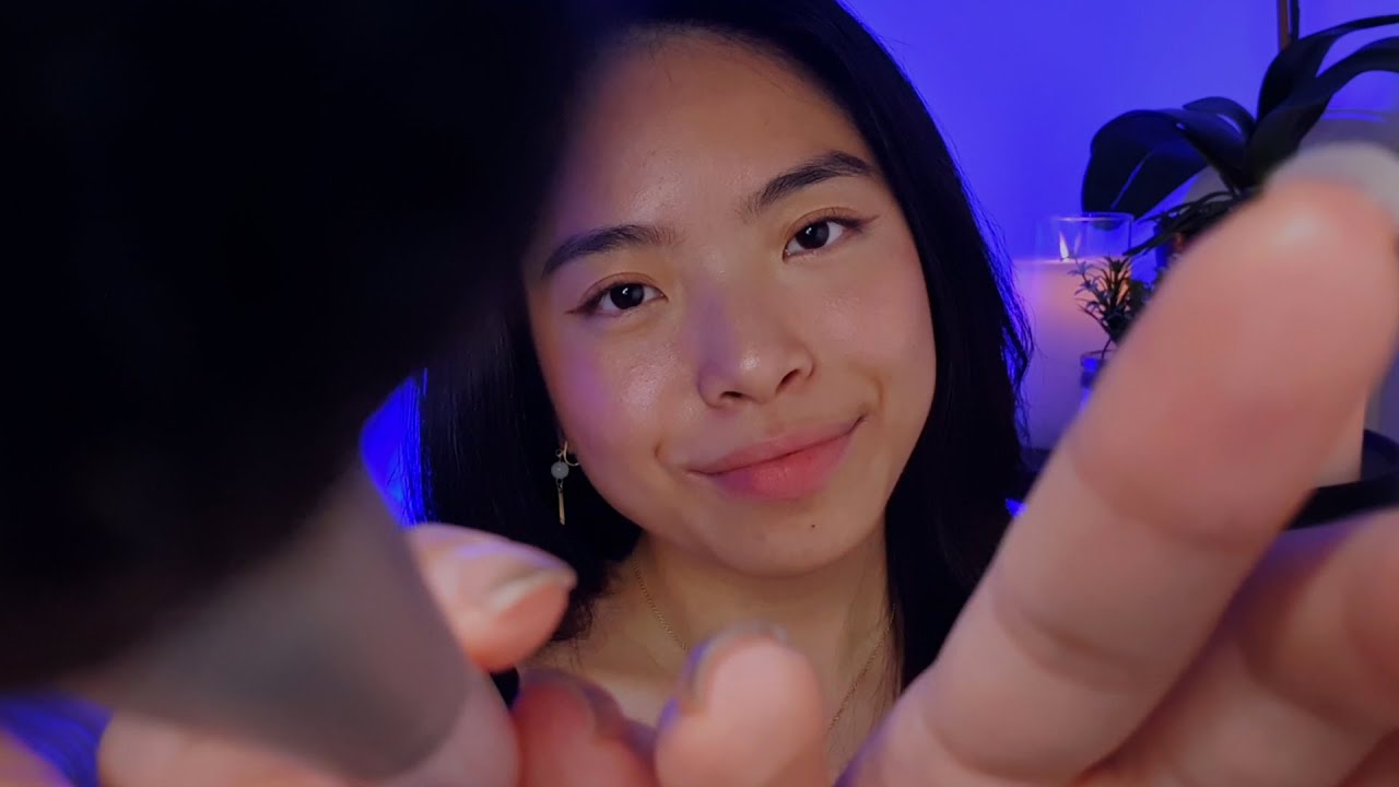 ASMR Gentle Face Relaxation 🌌 Fluffy Face Brushing & Close Up Face ...