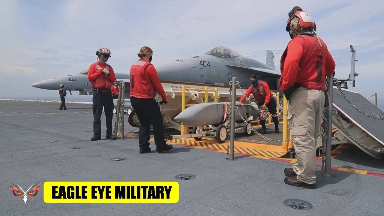 Extremely Powerful Weapon Elevators on the Aircraft Carrier USS Gerald ...