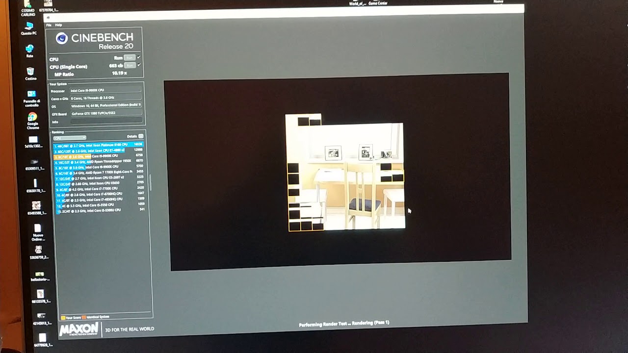 Cinebench R20 with 9900k - YouTube