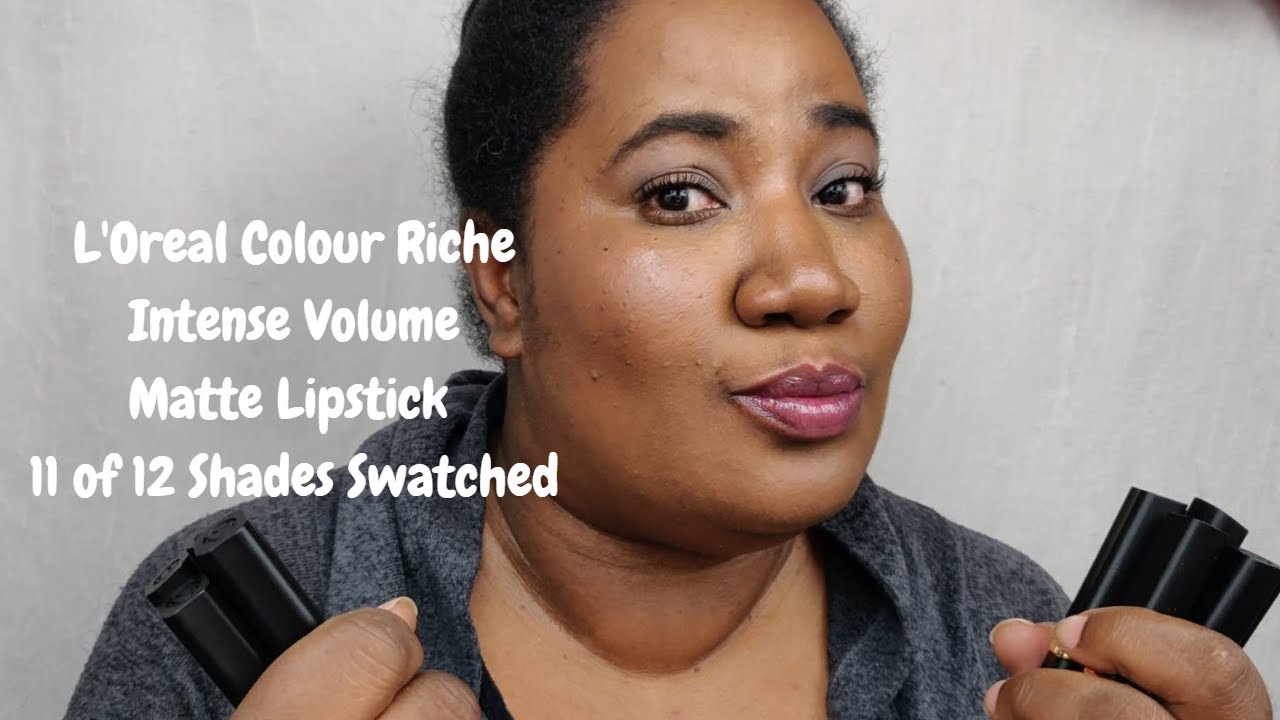 Loreal Colour Riche Intense Volume Matte Lipstick Swatches - YouTube