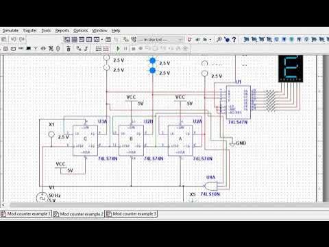 Lecture 33 Asynchronous Mod Counter Examples in Multisim - YouTube