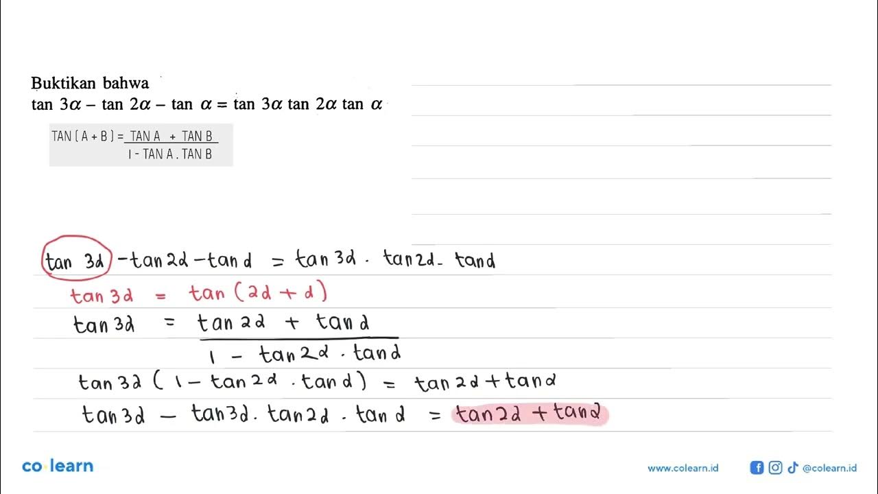 Buktikan bahwa tan 30 tan 20 tan 0 = tan 30 tan 20 tan 0 - YouTube
