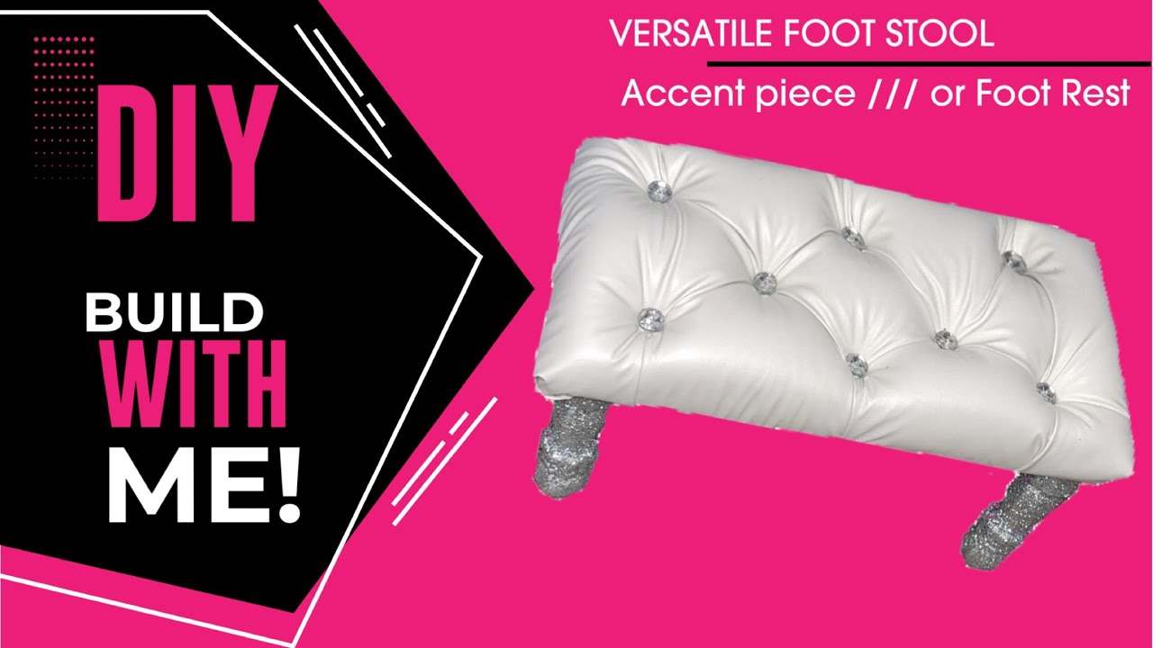 DIY foot stool #homedecor #tufted #handmade - YouTube