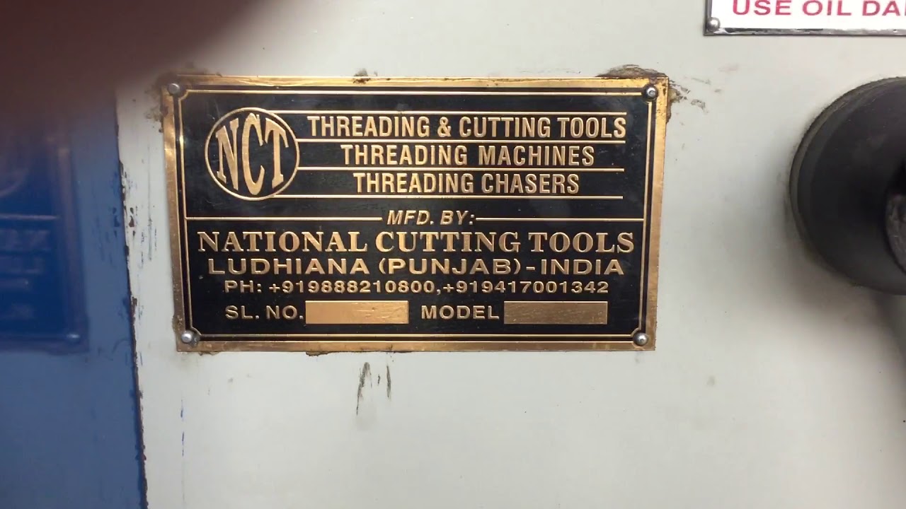 Bar/Round Bar Thread Cutting Machine By National Cutting Tools - YouTube