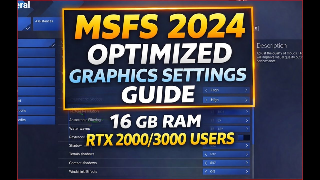 MSFS 2024 Optimized Graphics Settings | 16GB RAM | RTX 2000 & 3000 ...